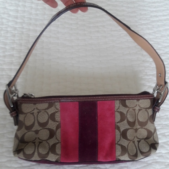 Coach | Bags | Authentic Coach Raspberry Plum Signature Purse | Poshmark